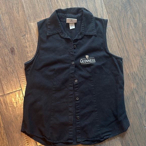 Guinness | Tops | Vintage Guinness Ladies Sleeveless Button Down Top ...